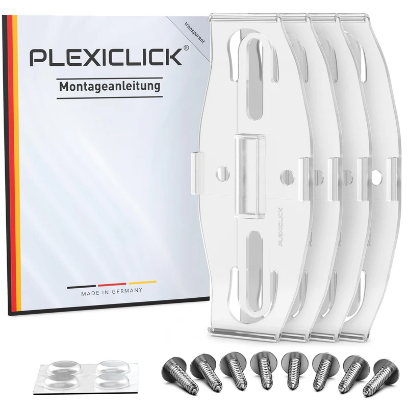 Plexiclick V2 registreringsskyltshållare - Transparent